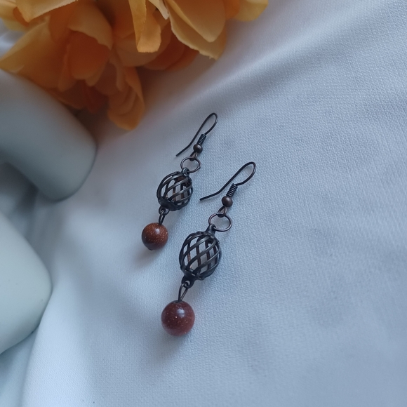 Jewelry | Vintage Rustic Earrings With Shimmer | Poshmark